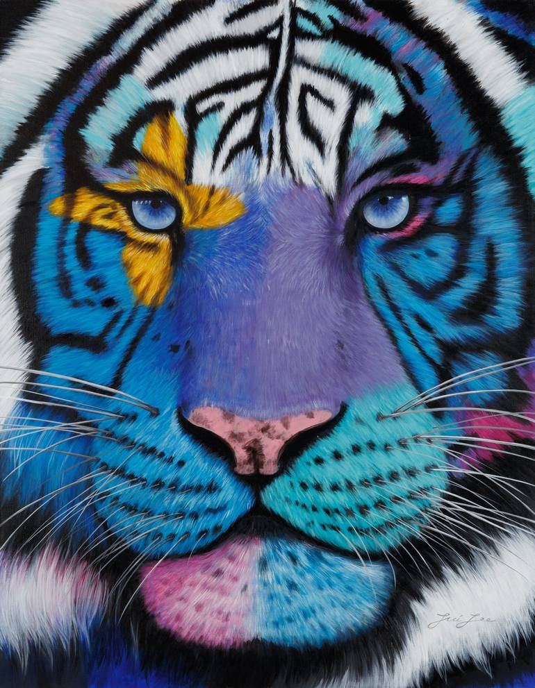 Artist tiger Painting by Jui Lee | Saatchi Art