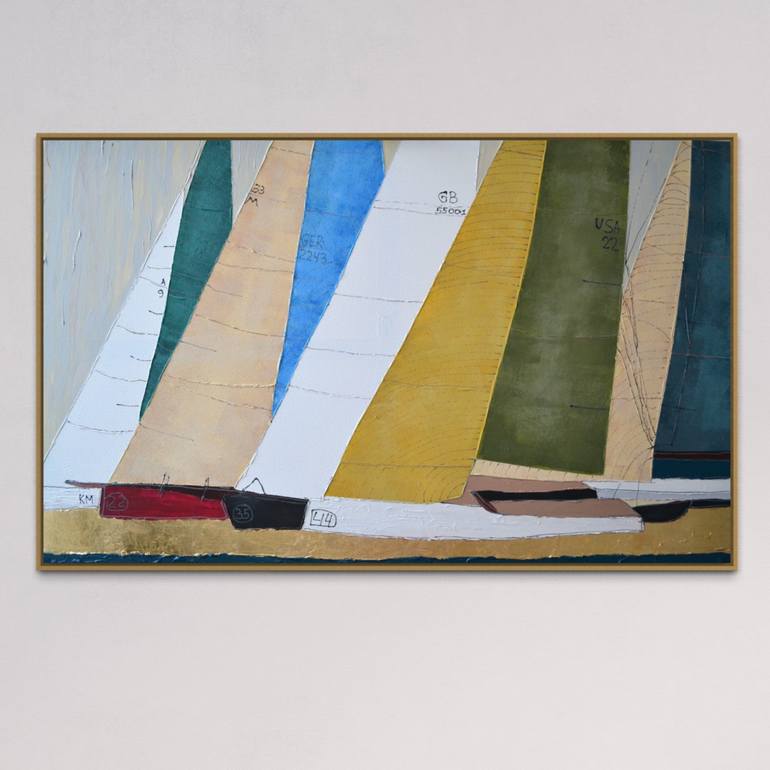 Across the 7 seas / Abstract Yachts Regatta Sailing Art Painting by ...