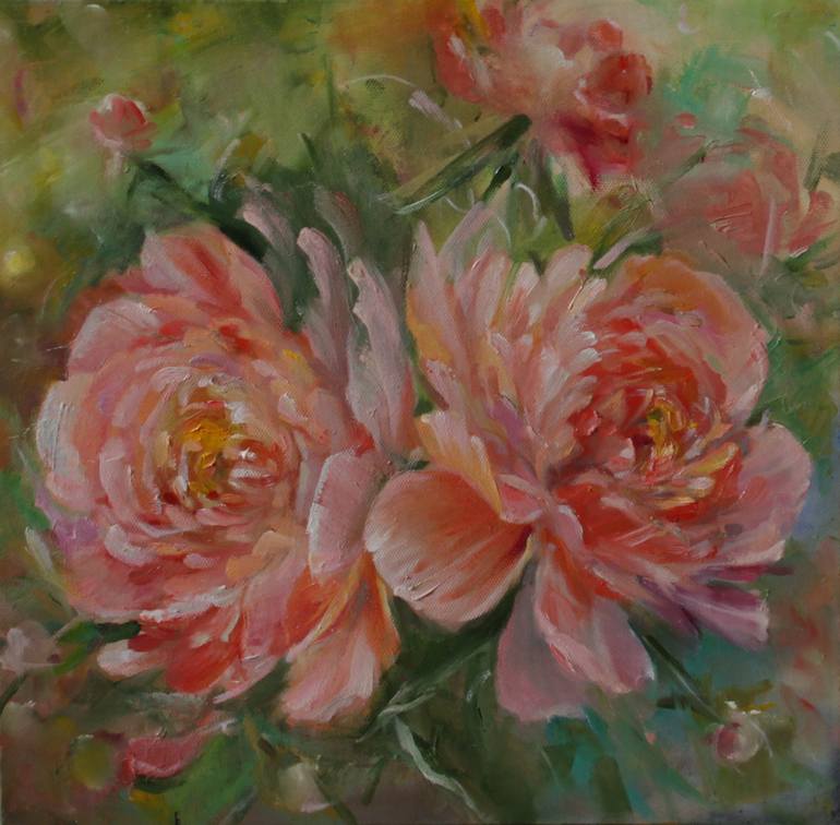 Peonies Painting by Elena Von | Saatchi Art