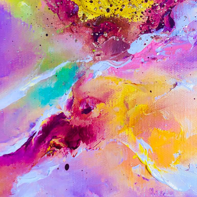 COLORFUL HYDROGEN - bright abstract oil painting on the wall, ocean ...
