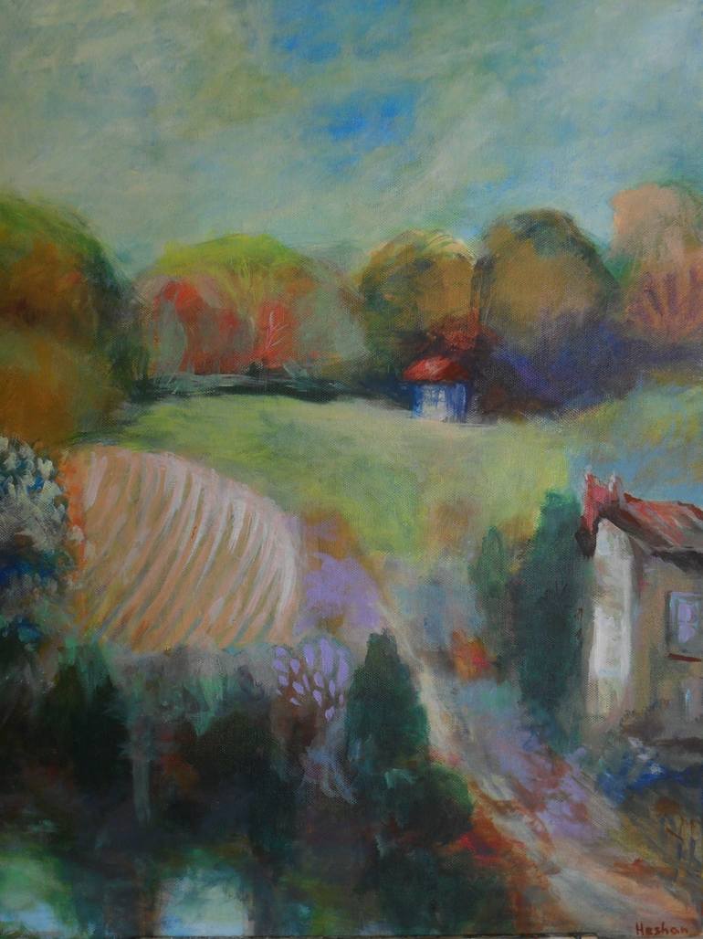 BRIGHT MEADOWS Painting by Heshan Fernando | Saatchi Art