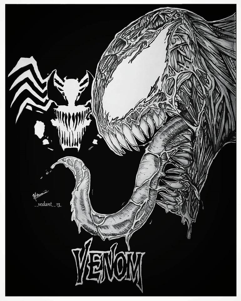VENOM Drawing by Vedant Sharma | Saatchi Art