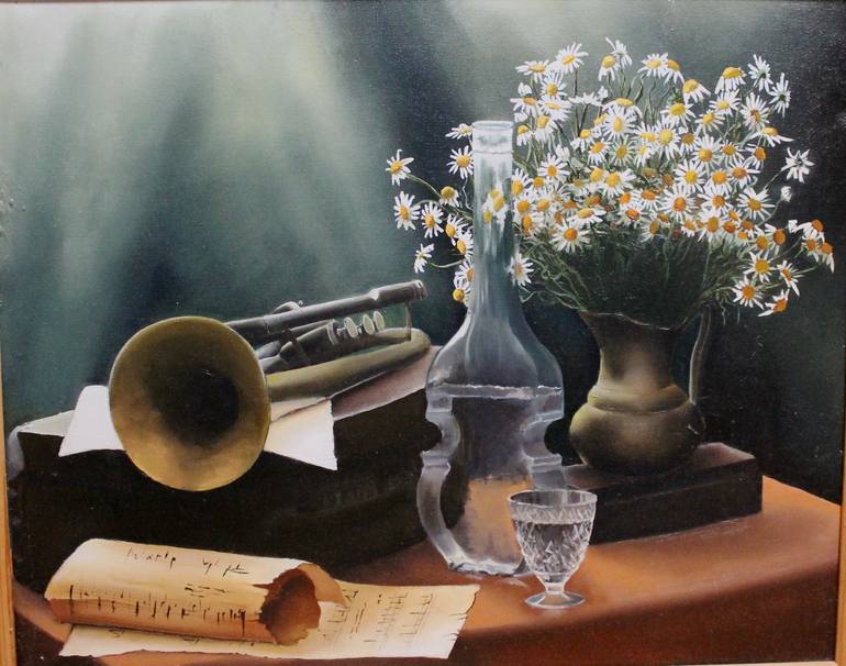 musical daisies Painting by Olga Usova | Saatchi Art
