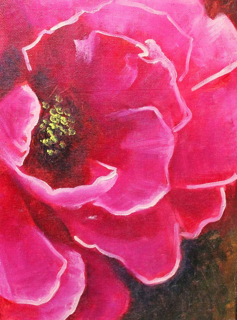 scarlet flower Painting by Olga Usova | Saatchi Art