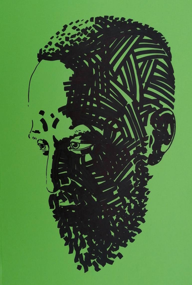 Graphic male portrait Drawing by Andrey Nesterov | Saatchi Art