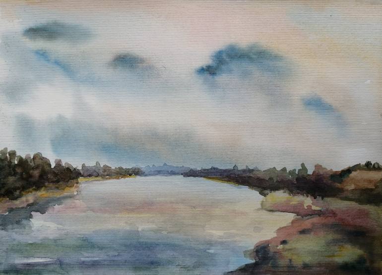 Painting with watercolor paints Landscape Painting by Andrey Nesterov ...