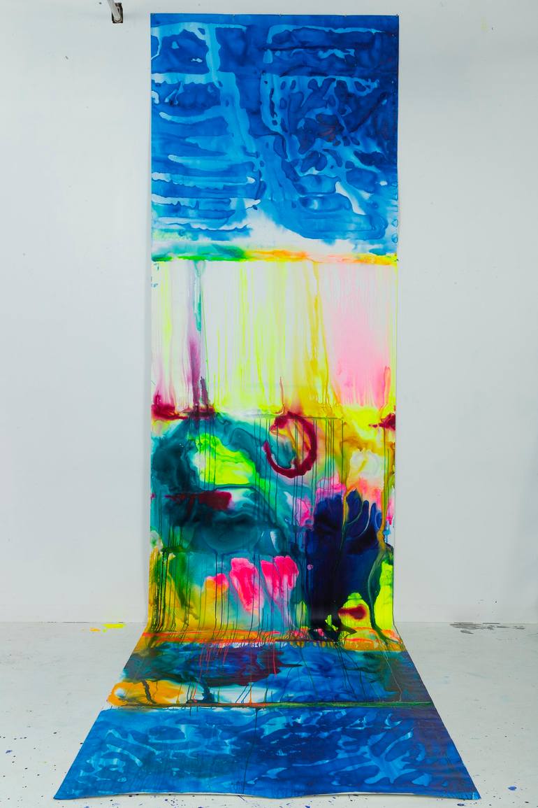 Waterway Scroll Painting by Anne Labovitz | Saatchi Art