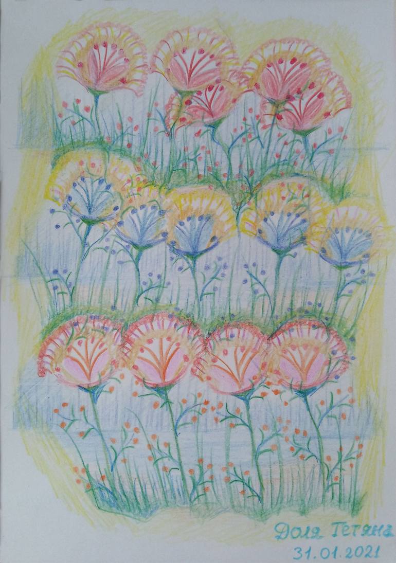 Sketch number 2 Flowers of joy, flowers of Love bright beautiful ...