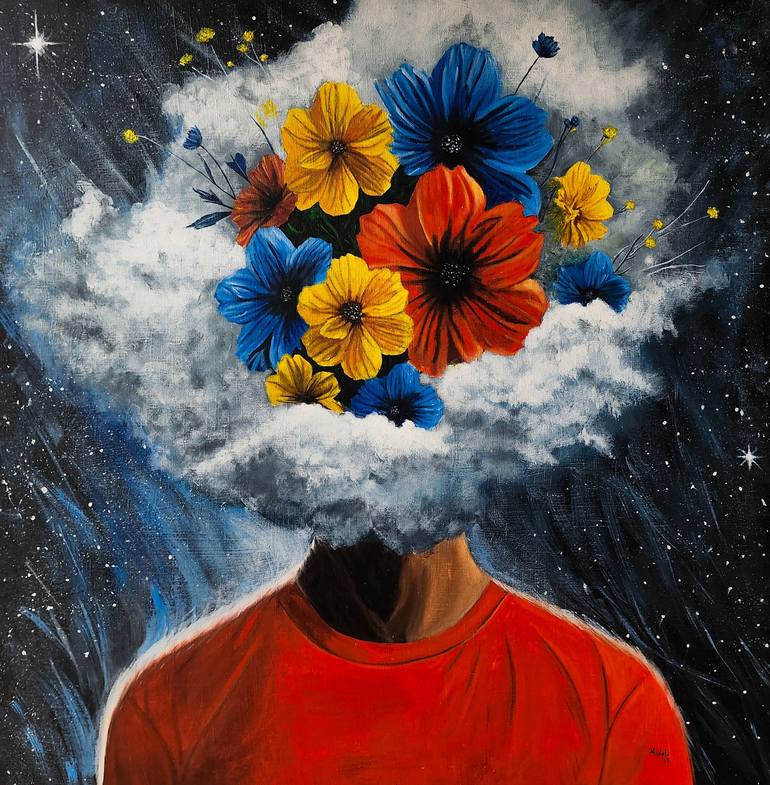 Blooming Thoughts Painting by Oluwadamilare Madoti | Saatchi Art