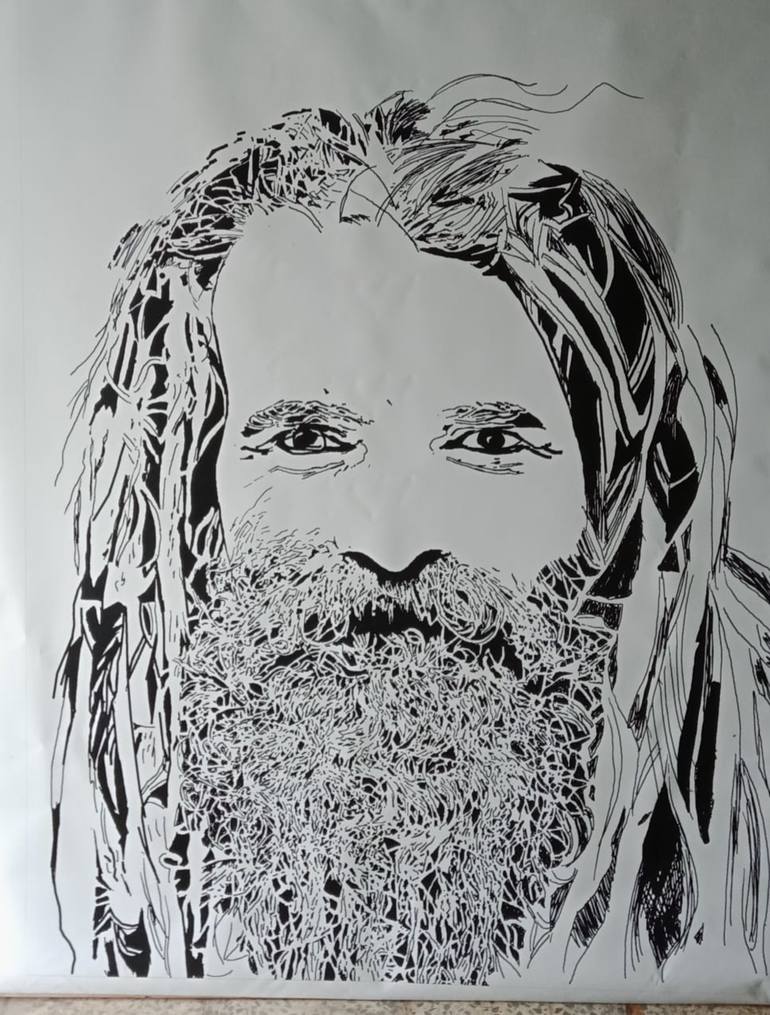 Sadhu Drawing by Hemant Abhyankar | Saatchi Art