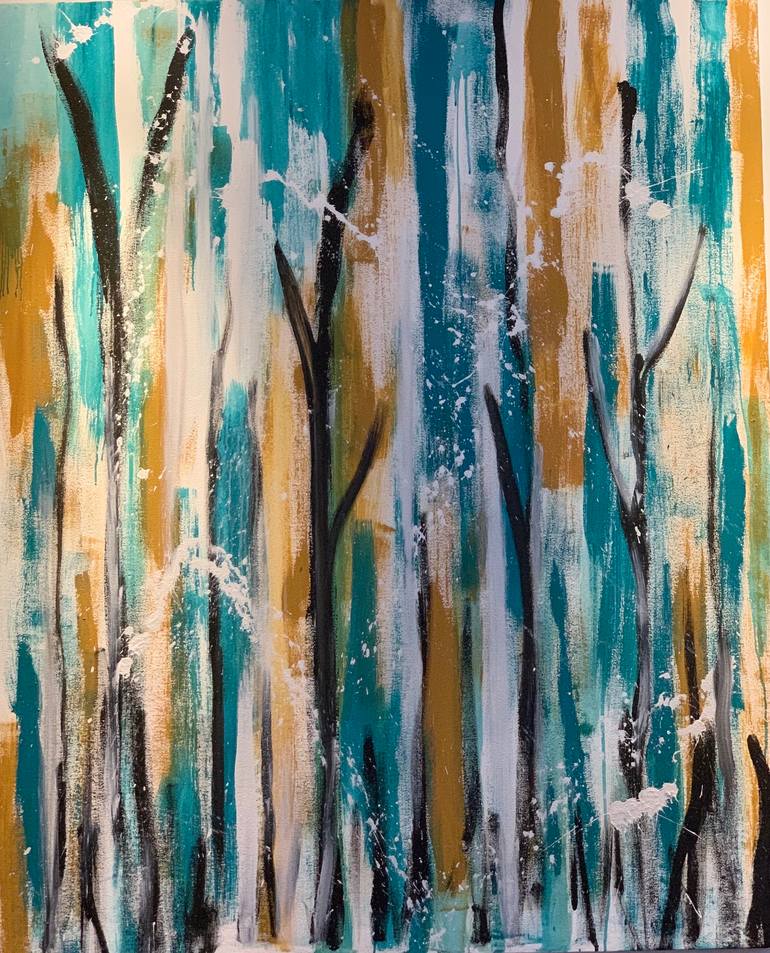 Winter Bush Fire Painting by Monique Raniolo | Saatchi Art