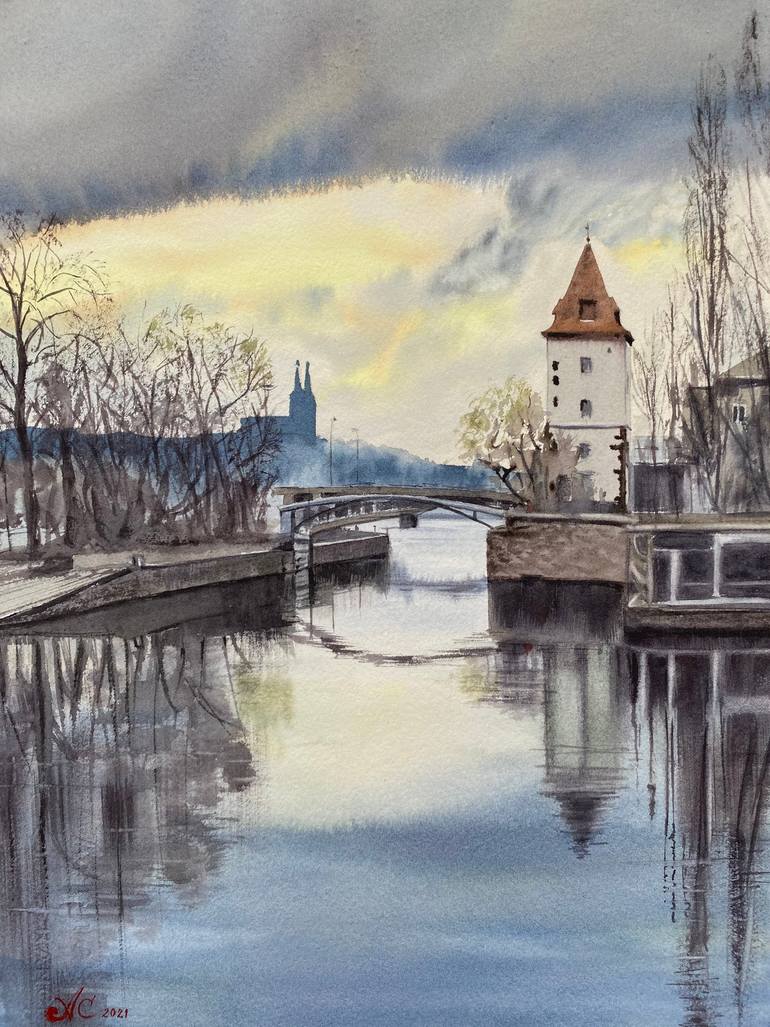 Early Spring in Prague Painting by Alla Semenova | Saatchi Art