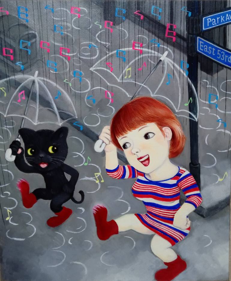Singin' in the Rain Painting by kazo furukawa | Saatchi Art