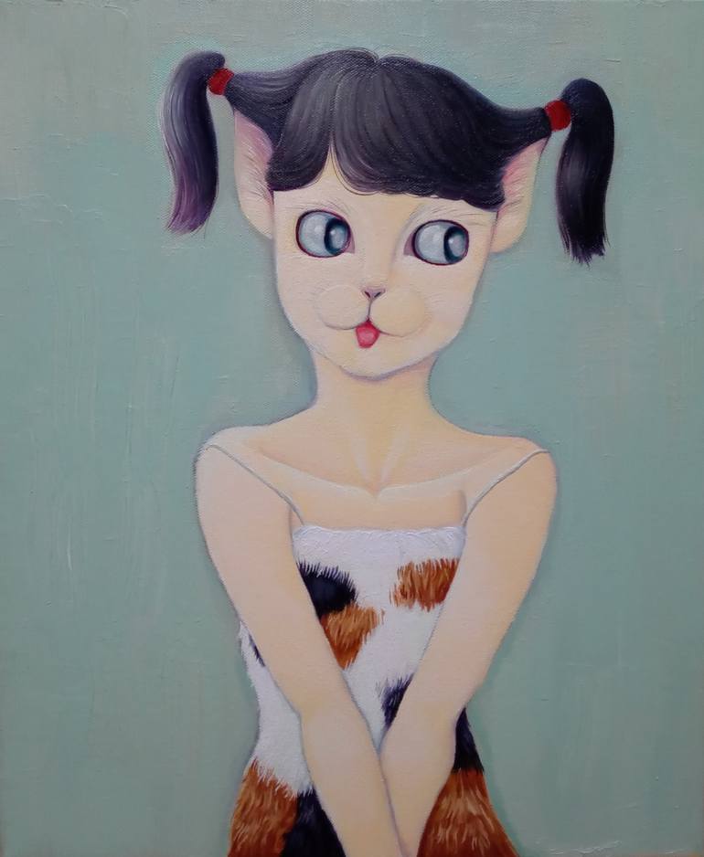 CatGirl Painting by kazo furukawa | Saatchi Art