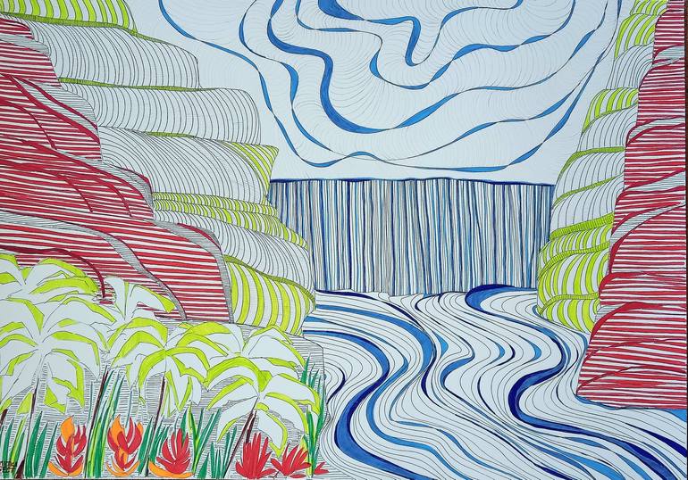 Fantasy Island No. 2 Drawing by Metka Gelt | Saatchi Art