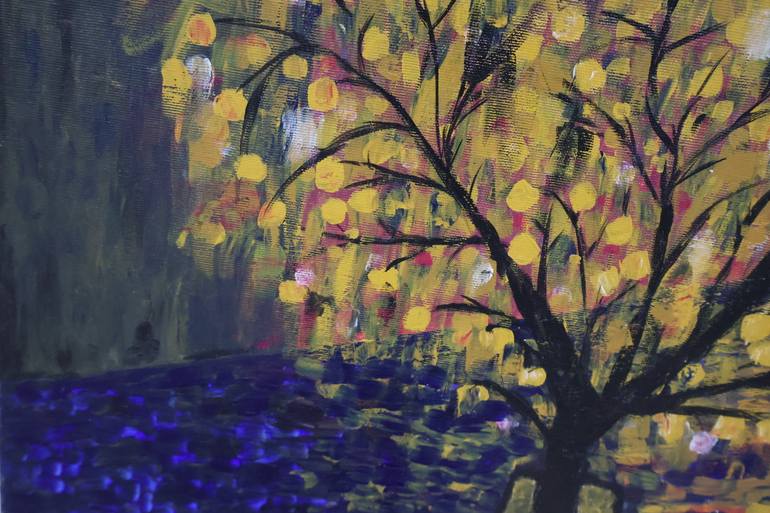 Gold Lanterns Painting by Taghera Art | Saatchi Art