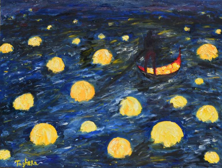 Lightly Moons Painting by Taghera Art | Saatchi Art