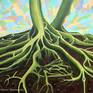 Green Roots Painting by Oenone Hammersley | Saatchi Art