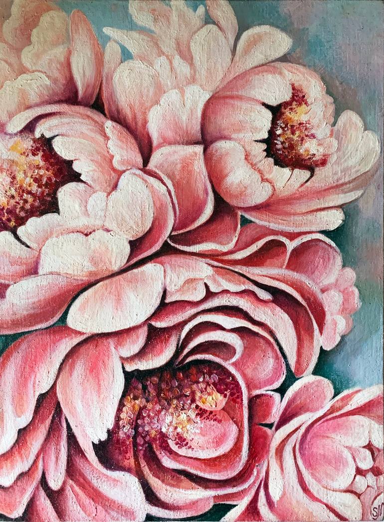 Peonies Painting by S N | Saatchi Art