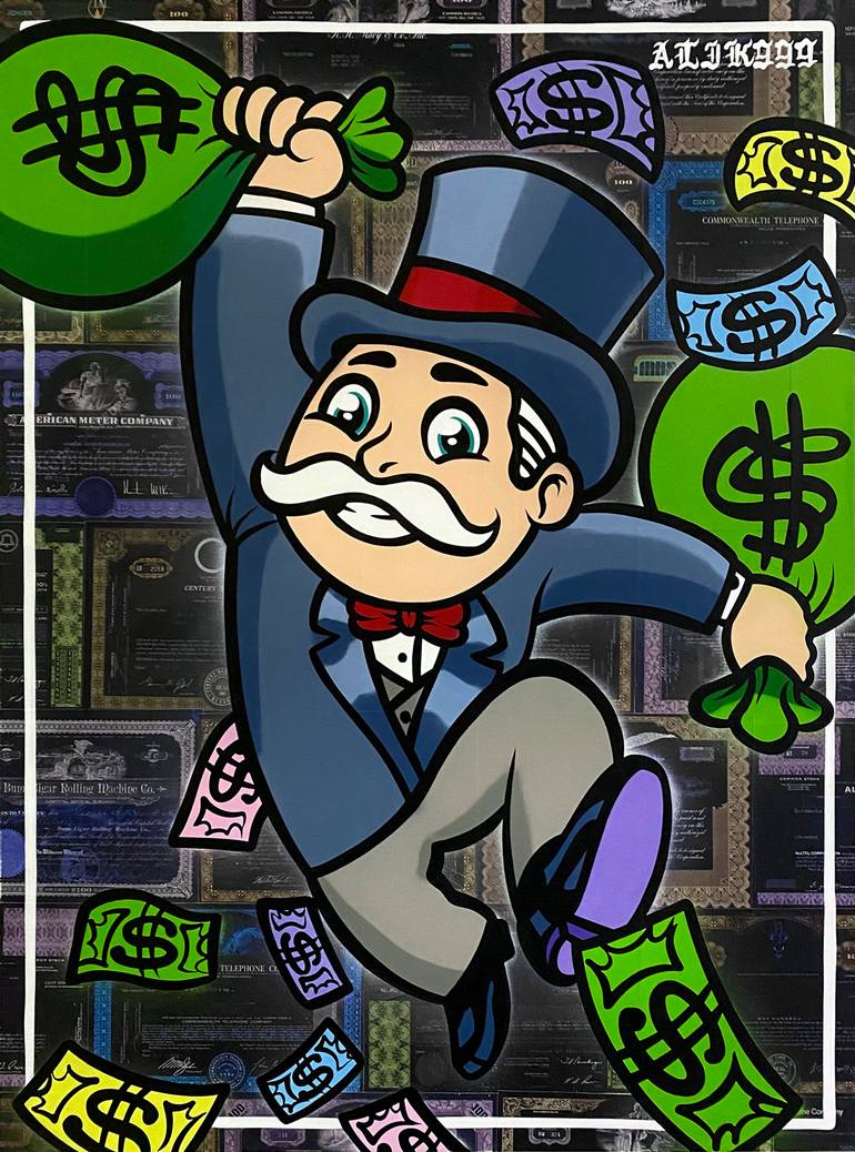 MR MONOPOLY WON JACKPOT | ALIK999 Painting by Alik Bilialov | Saatchi Art