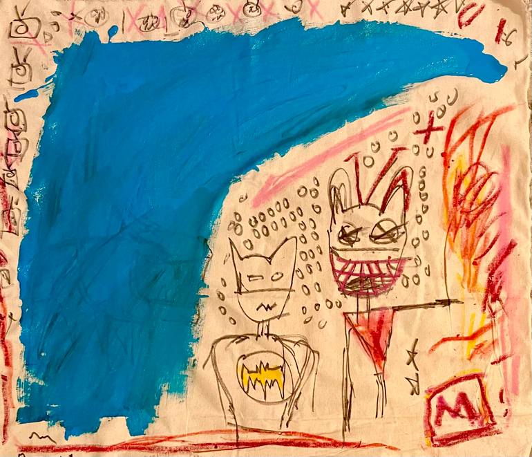 Batman and alien Painting by Dominic Massaro | Saatchi Art