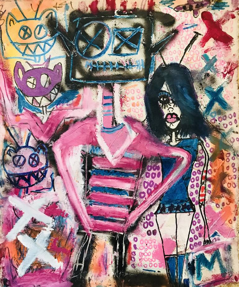 femalien & friends Painting by Dominic Massaro | Saatchi Art