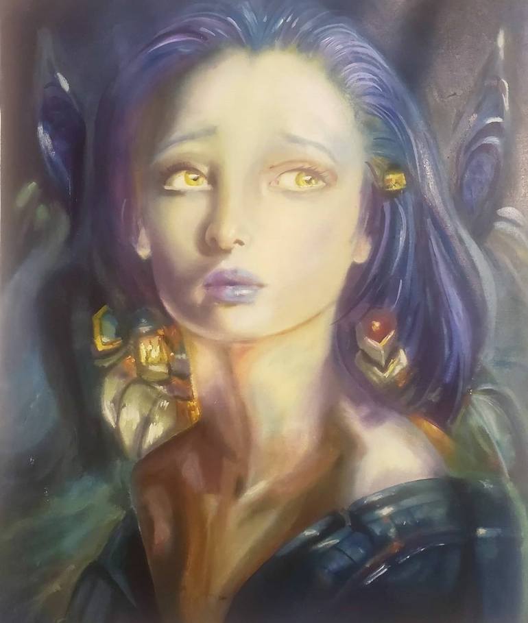 Fantasy face: melancholy Painting by Daniel Yepes | Saatchi Art