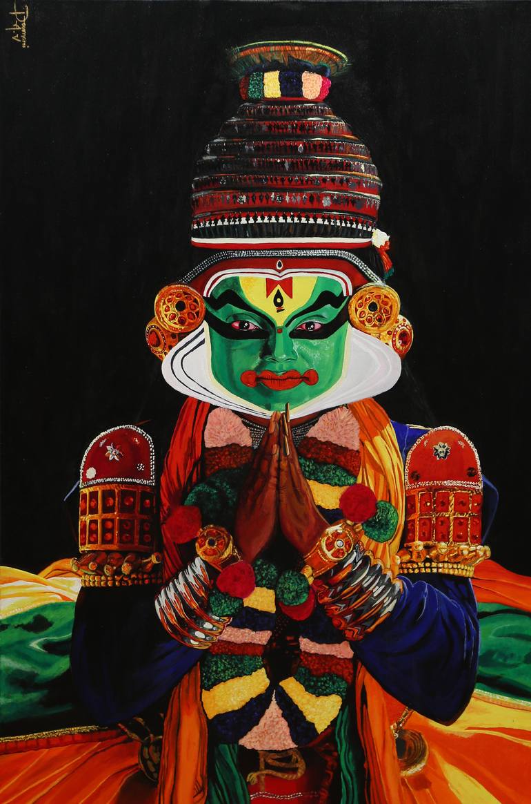 Kathakali Painting by Pournami Viswanathan | Saatchi Art