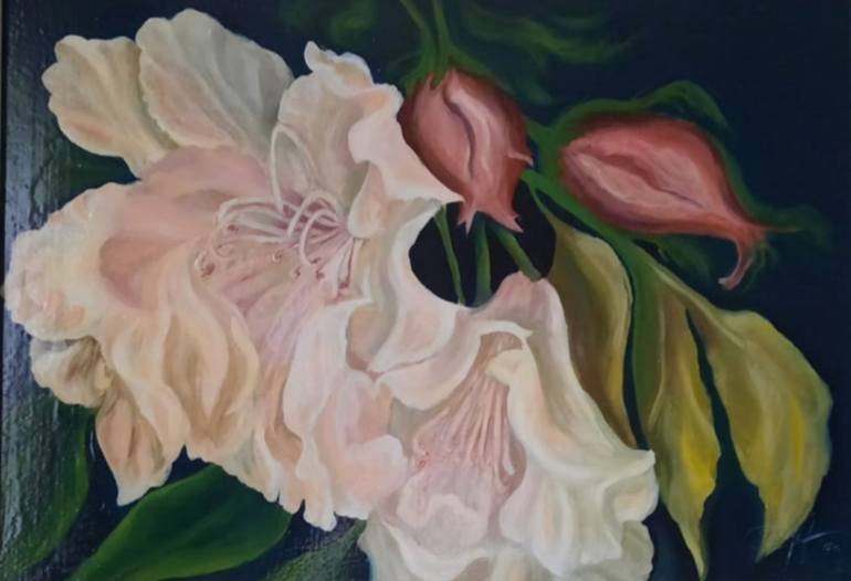 Rhododendrons Painting by Lyubov Polyushina | Saatchi Art
