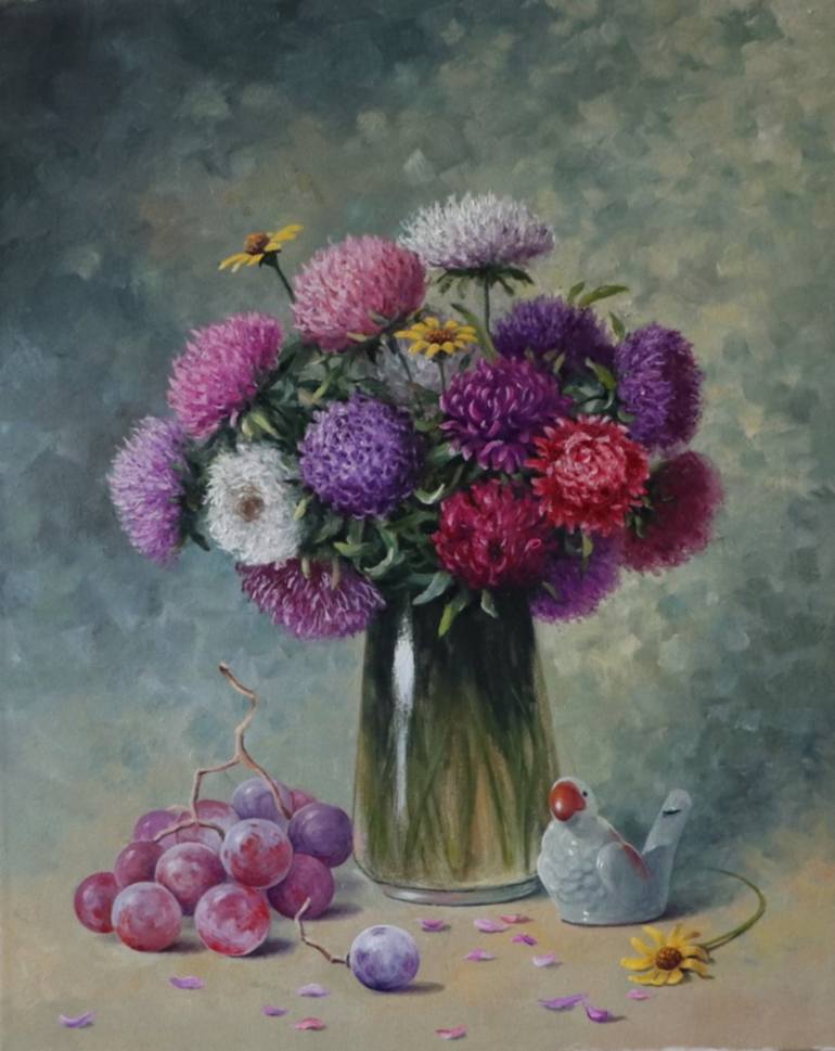 Still life with a whistle. Painting by Julia Ha | Saatchi Art