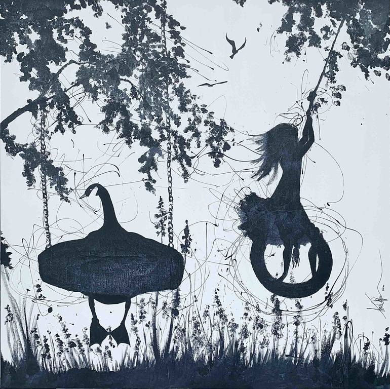 Cassandra and Louisa Painting by Abé Opperman | Saatchi Art