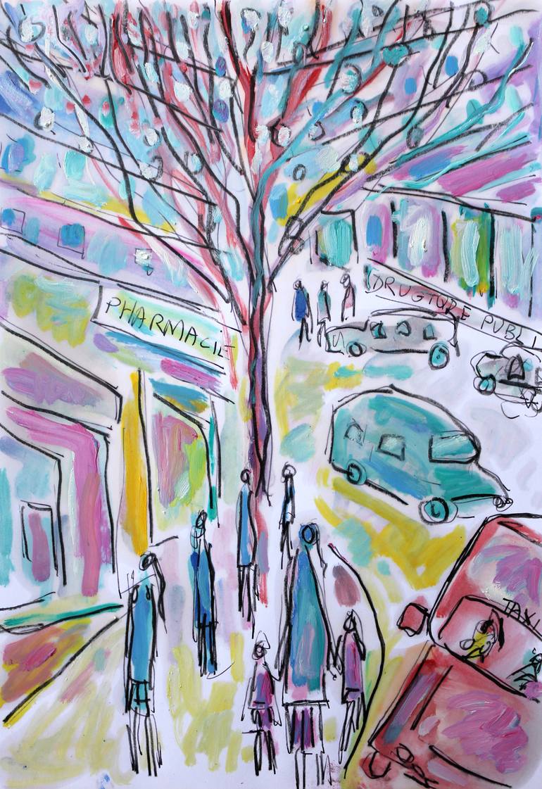 ANGLE DE RUE Painting by Jean Mirre | Saatchi Art