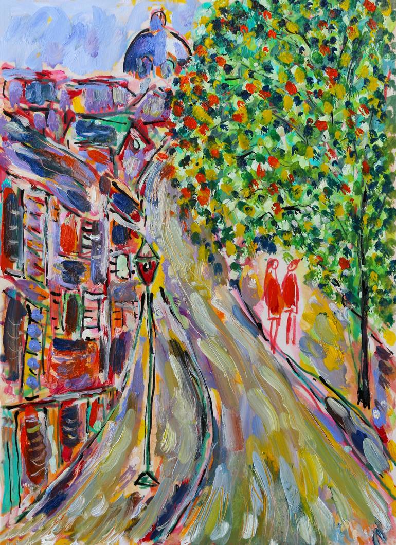 En sortant de l'école (Prévert) Painting by Jean Mirre | Saatchi Art