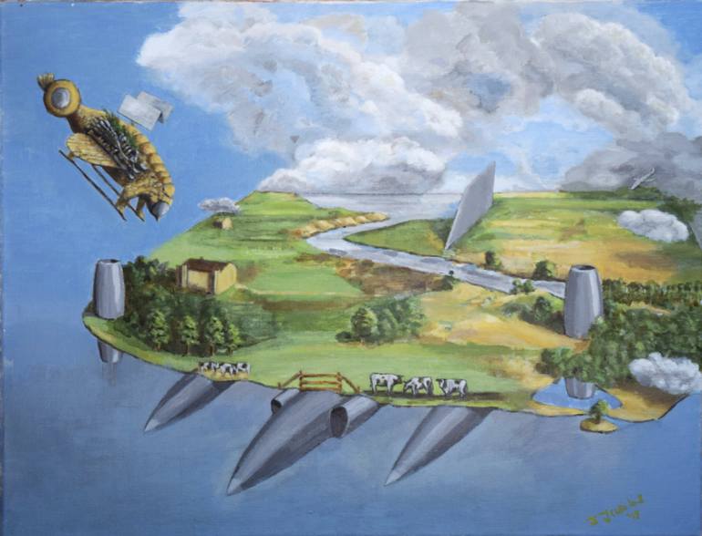 Landscape on the way to Earth Painting by Jan Jacobs | Saatchi Art