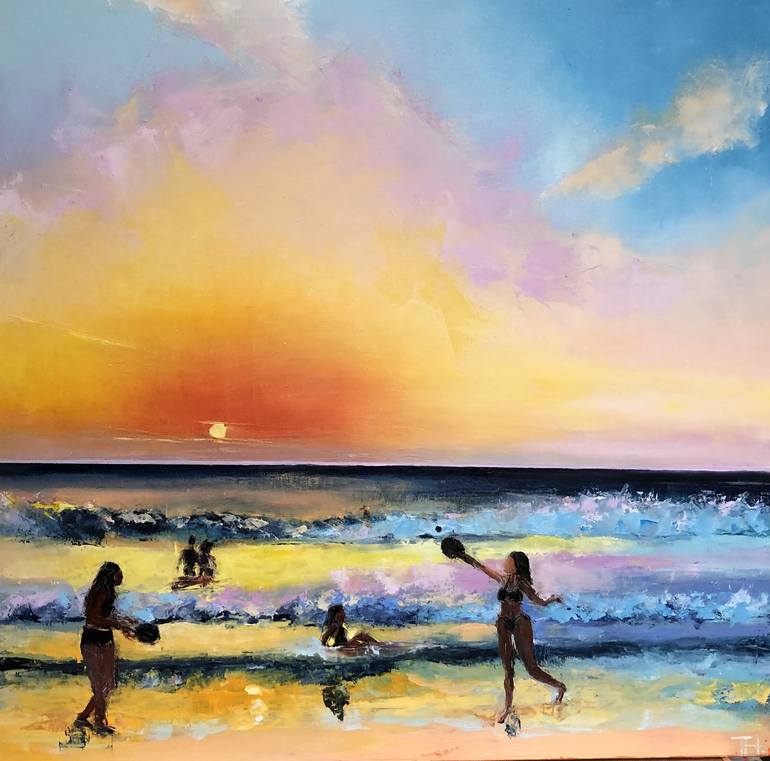 Joy of beach life Painting by Toma Horchaniuk | Saatchi Art