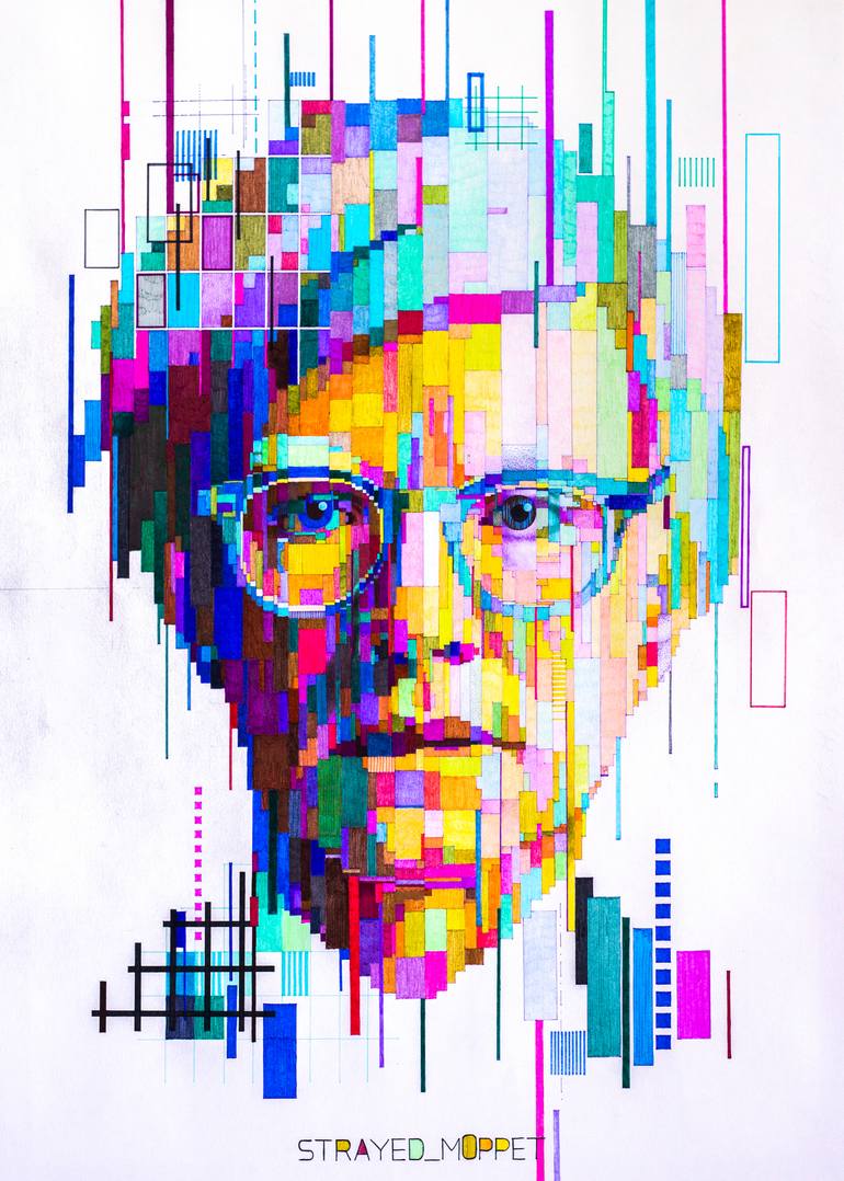 Andy Warhol's digital reality Drawing by Mark Kucherov | Saatchi Art