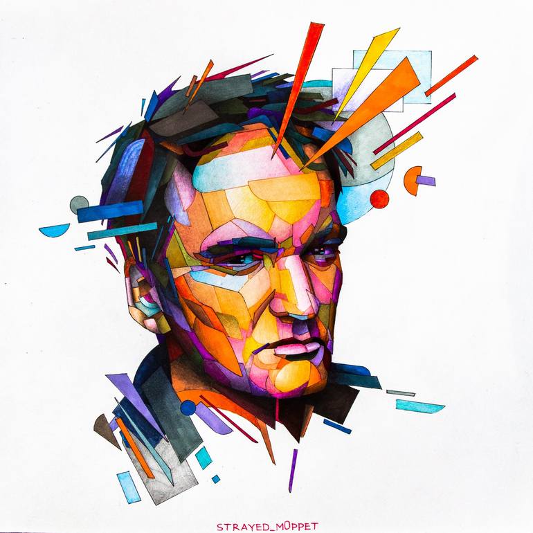 Suprematical Tarantino Drawing by Mark Kucherov | Saatchi Art