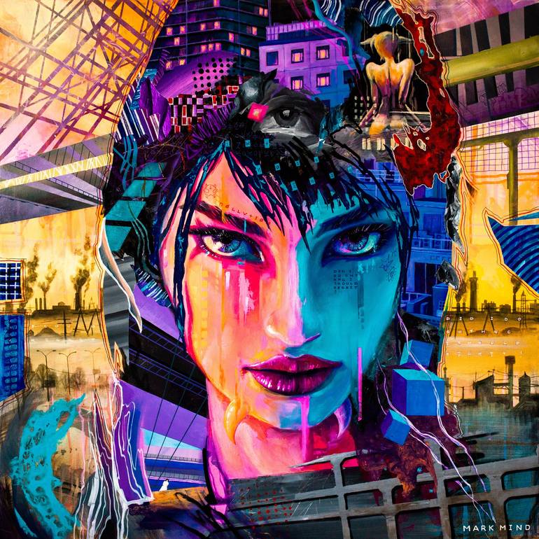 Peripheral blue Painting by Mark Kucherov | Saatchi Art