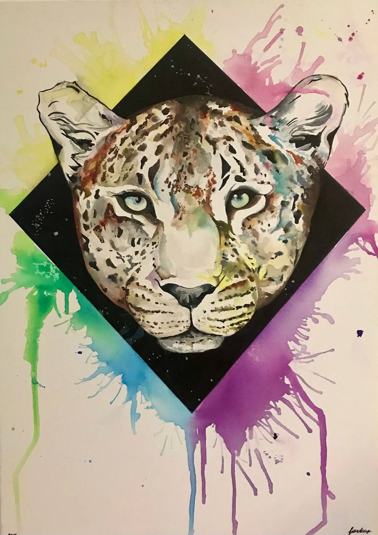 Leopard Painting by Helga Farkas | Saatchi Art