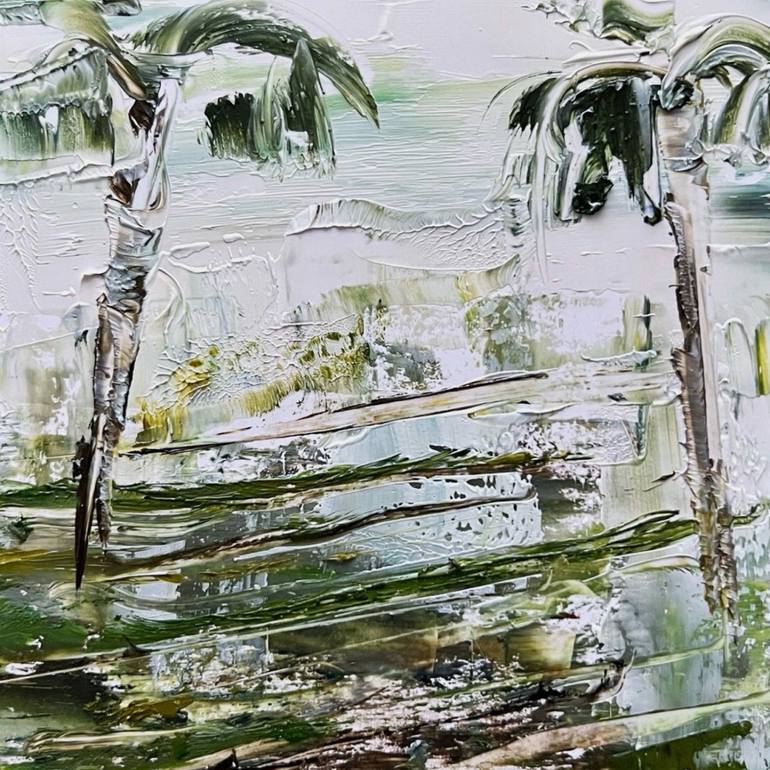 Serene Bali Rice Fields Minimalist Tropical Green Landscape Painting by ...