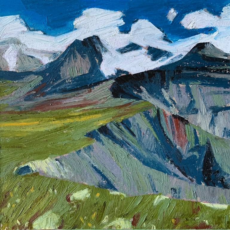 Descent to the river valley. Altai. Drawing by Tata Dyachuk | Saatchi Art