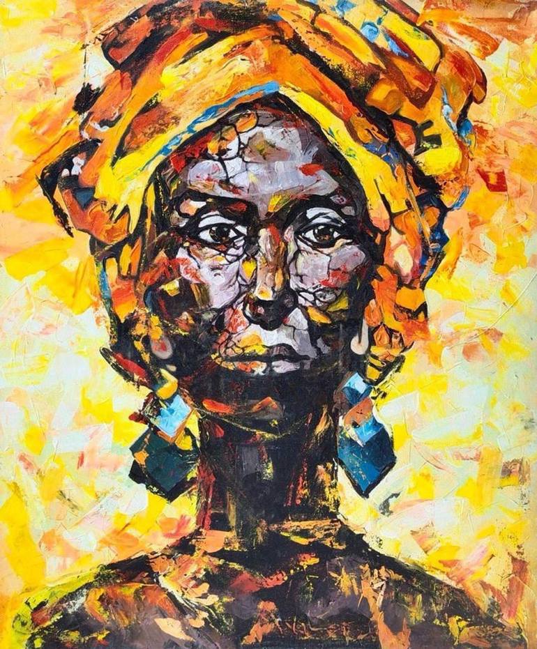 The rock - portrait of a woman - acrylic painting, office decor, home ...