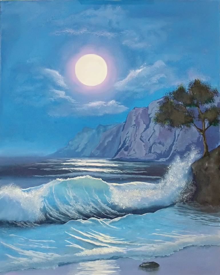 The Magic of Moonlight Painting by Nadya Zelinskaya | Saatchi Art