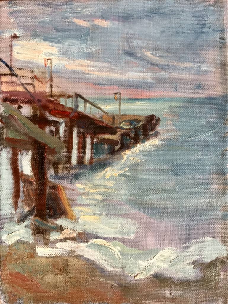 Old Pier Painting by Julia Dragoon | Saatchi Art