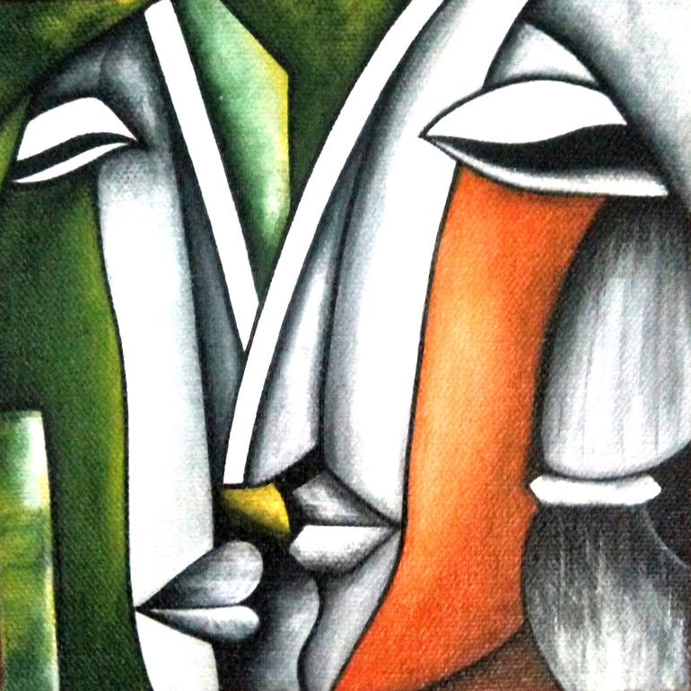 Abstract figures with two faces Painting by Nidhi Agarwal | Saatchi Art