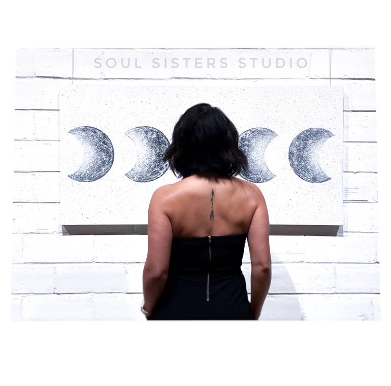 Moon Phases Painting by SOUL SISTERS STUDIO | Saatchi Art