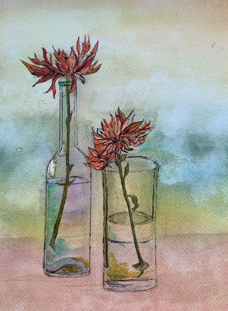 Composed Flowers Painting by Carol Magai | Saatchi Art