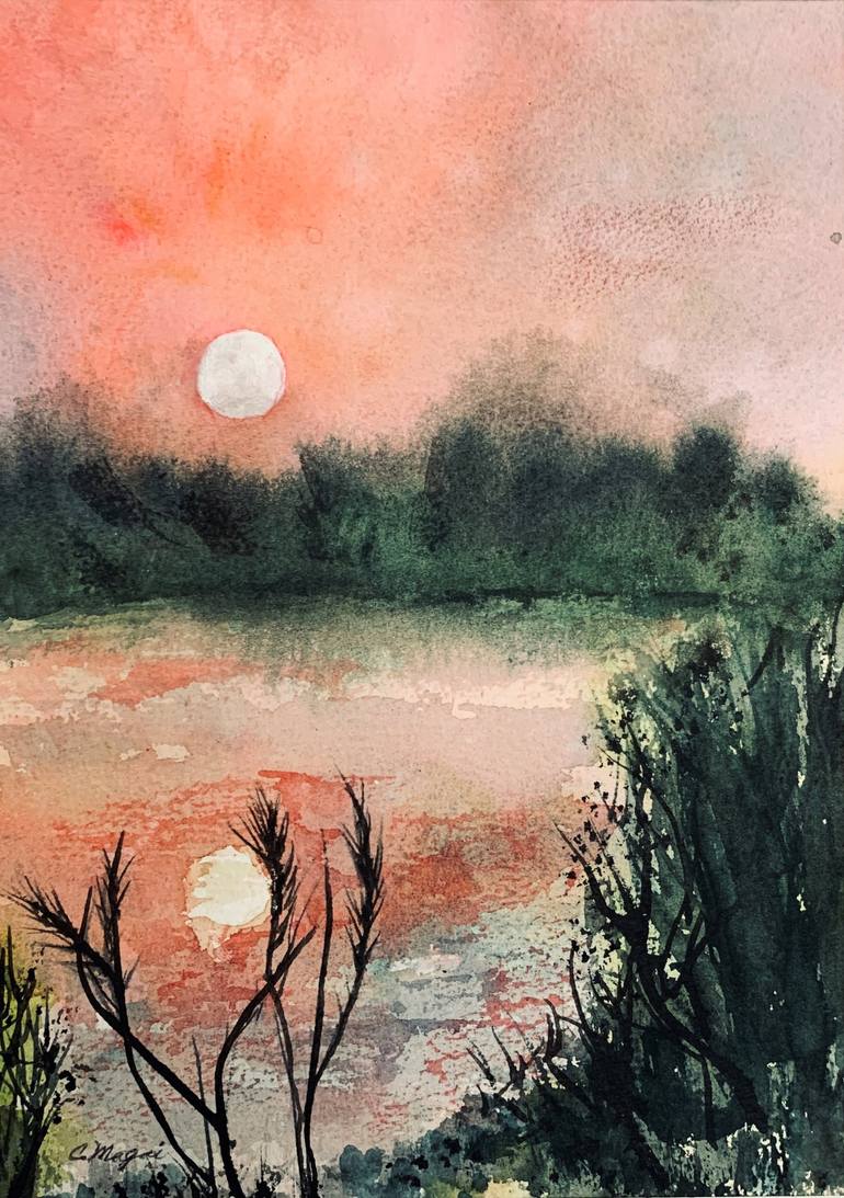 Moonlight Sonata Painting by Carol Magai | Saatchi Art