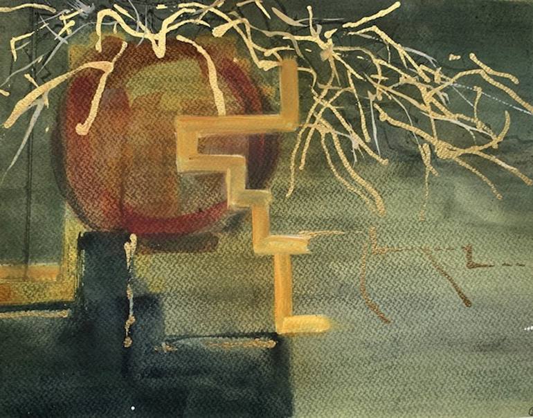 Electricity Descending the Stairs Painting by Carol Magai | Saatchi Art