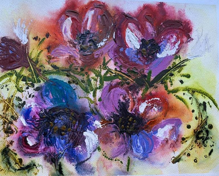 Anemones Painting by Carol Magai | Saatchi Art